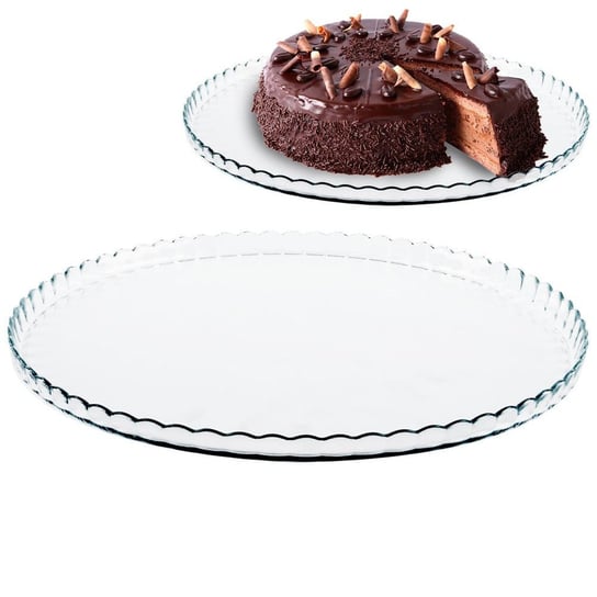 Patera Szklana Niska na Tort Ciasto Desery Przekąski Przystawki Talerz ...