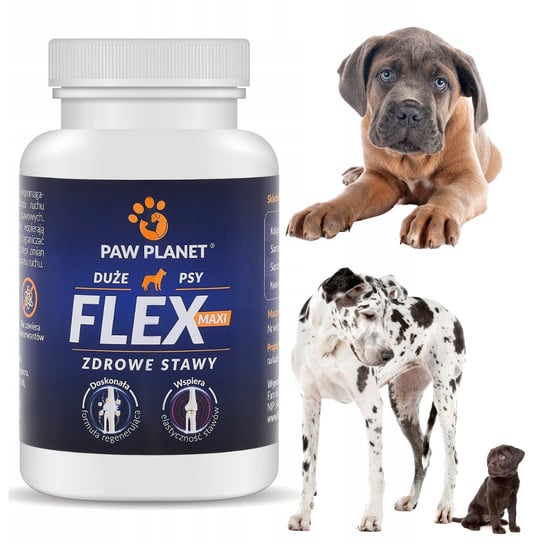 PAW PLANET FLEX MAXI ZDROWE STAWY KOLAGEN DUŻE RASY 120 tabletek ...