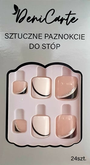 Paznokcie Sztuczne Tipsy Do Stóp Samoprzylepne Na Stopy French Brokat ...