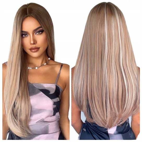 Peruka blond brąz prosta jak naturalna | Sklep EMPIK.COM