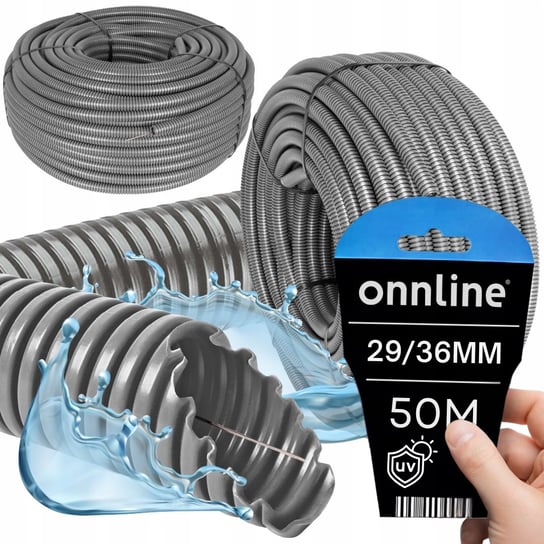 PESZEL DO KABLI RURA KARBOWANA Z PILOTEM UV 750N PVC 29x36MM 50M ZIEMNY ...