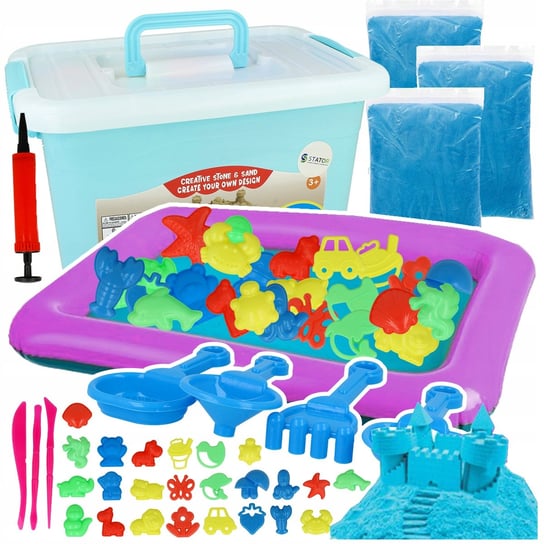 Piasek Kinetyczny Zestaw 3Kg Piaskownica Basen Foremki Magiczny Plastyczny Y96 - Stator | Sklep ...