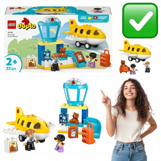 PIERWSZY RAZ NA LOTNISKU LEGO DUPLO 10443 ZESTAW KLOCKÓW DO ZABAWY ...