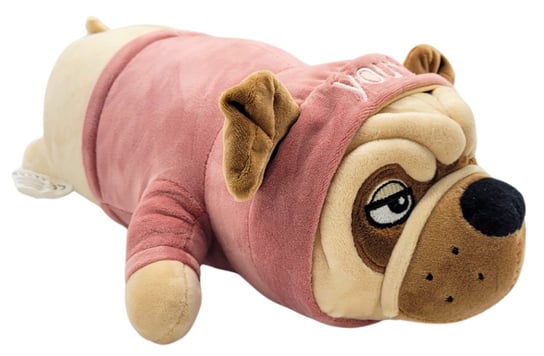 PIES MOPS PARÓWKA pluszowy MEGADIDI Buldog PLUSZAK maskotka PODUSZKA ...