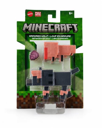 PIES WILK ARMORED WOLF MINECRAFT OPANCERZONY ZBROJA KOŚĆ MATTEL MOJANG ...