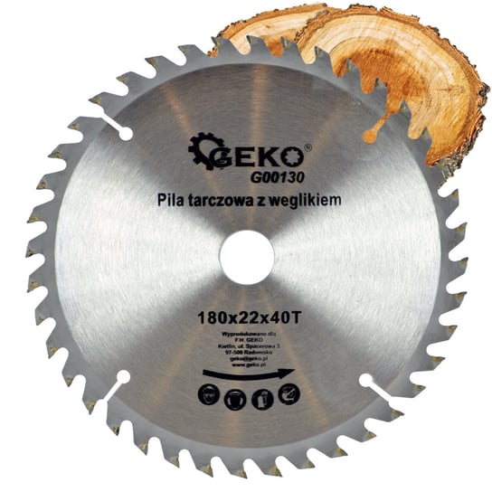PIŁA TARCZA WIDIOWA DO CIĘCIA DREWNA 180x22 40 ZĘBÓW TNĄCYCH GEKO G00130 - Geko | Sklep EMPIK.COM