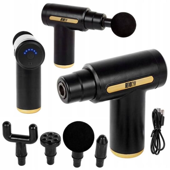Pistolet do masażu z głowicami REVOGYM RP07 czarny 80 W - REVOGYM ...