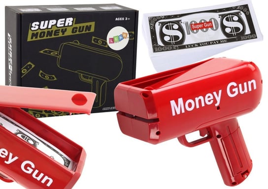 Pistolet Na Pieniądze Strzelający Czerwony Wyrzutnia Money Gun Banknoty ...