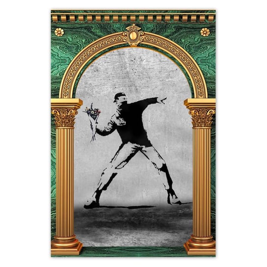 Plakat 80x120 Banksy Miotacz kwiatów - ZeSmakiem | Sklep EMPIK.COM