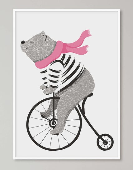 Plakat dla dziecka "Miś na rowerze" - Atram | Sklep EMPIK.COM