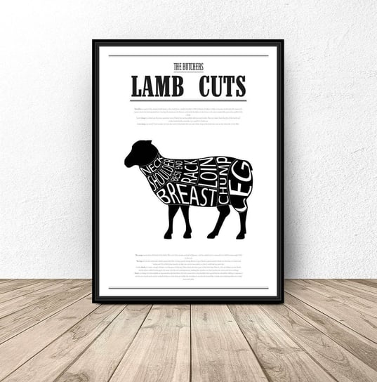 Plakat do kuchni "Lamb Cuts" 40x50 (400mm x 500mm) - Scandi Poster ...
