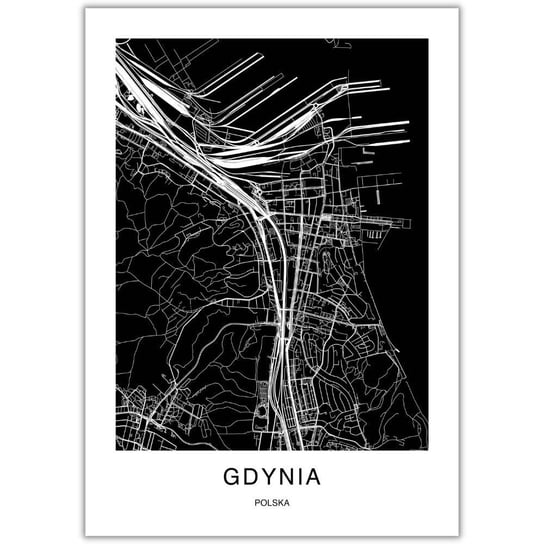 plakat gdynia mapa 70x100 - Inna marka | Sklep EMPIK.COM