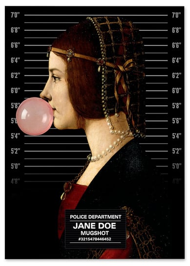 Plakat Jane Doe portret z balonem 29,7x42 cm A3 - Hog Studio | Sklep ...