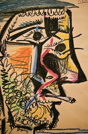 Plakat Pablo Picasso Head of a Bearded Man with Cigarette 1964 100x70 ...