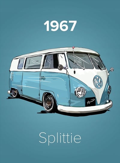 Plakat Volkswagen Splittie Vintage Retro 50x40 cm - Atram | Sklep EMPIK.COM