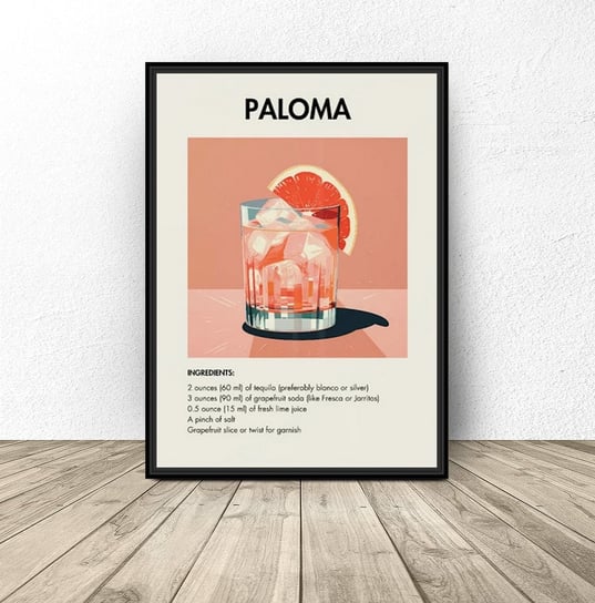 Plakat z drinkiem "Paloma" 50x70 (500mm x 700mm) - Scandi Poster ...