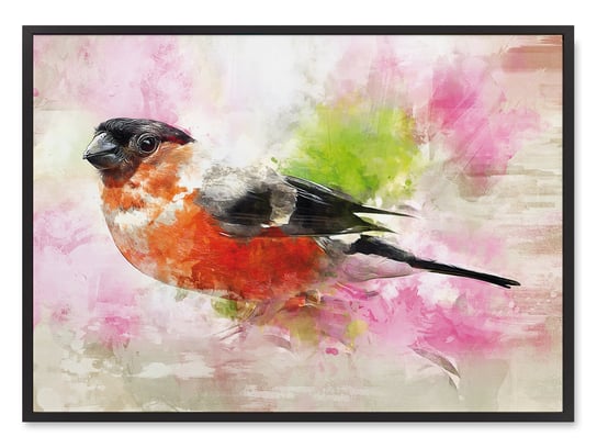 Plakat z ptakiem abstrakcja 40x50 cm w czarnej ramie - Hog Studio | Sklep EMPIK.COM