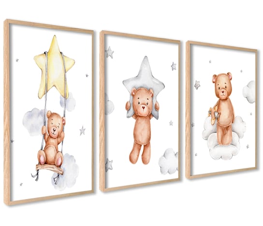Plakaty Obrazki Miś w Chmurach i Gwiazdach 40x50cm - ag.art deco ...