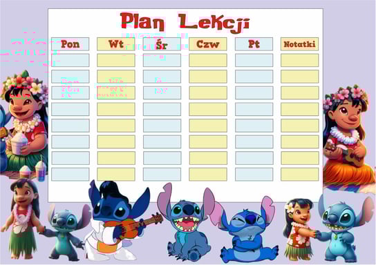 Plan Lekcji A4 Motyw Bajkowy Lilo I Stich - Inna marka | Sklep EMPIK.COM