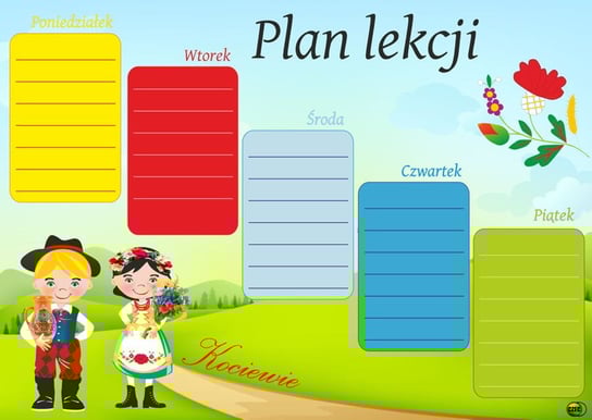 Plan lekcji dla dzieci - kociewski wzór - Czec | Sklep EMPIK.COM