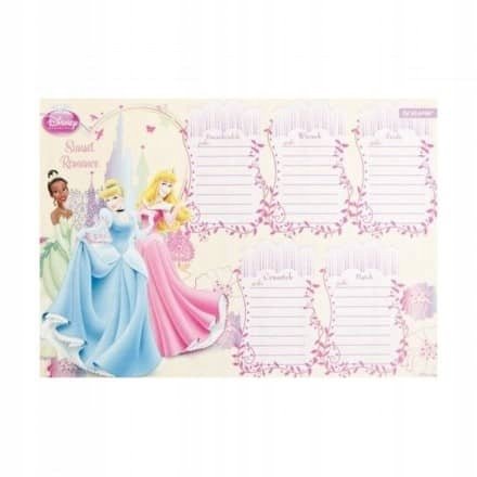 Plan lekcji z magnesem Princess szkolny plan lekcji dla dzieci Księżniczka plan - Beniamin ...