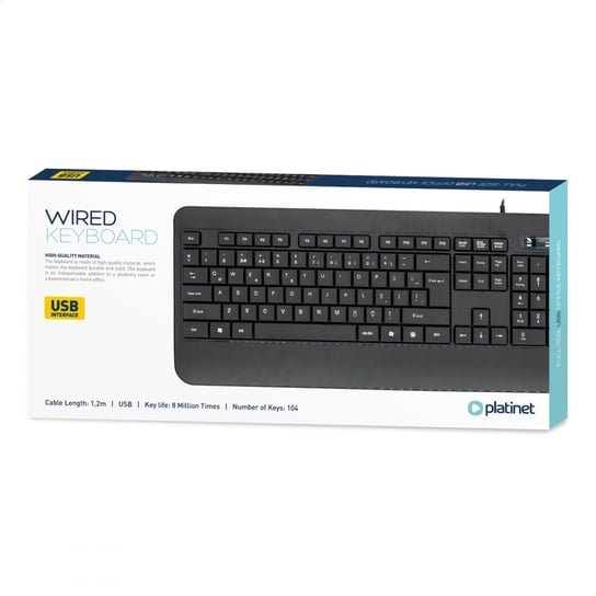 Platinet Keyboard Klawiatura Przewodowa Wired Usb Us Black [45656 ...