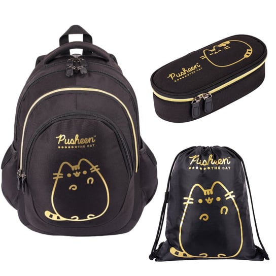 Plecak szkolny zestaw dla dziewczynki, Pusheen, czarny, St. Majewski ...