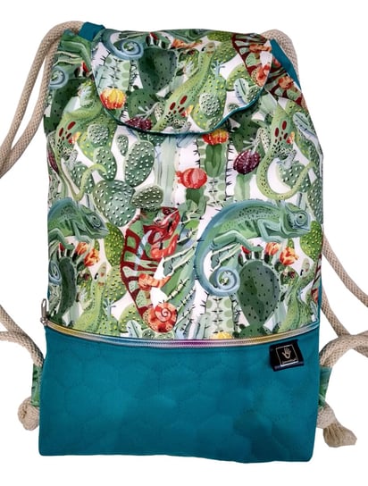 Plecak - worek z klapką gady, kameleony - 5made | Moda Sklep EMPIK.COM