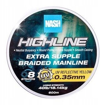Plecionka Nash Highline Extra Supple Braid 0,35mm 600m UV Yellow ...