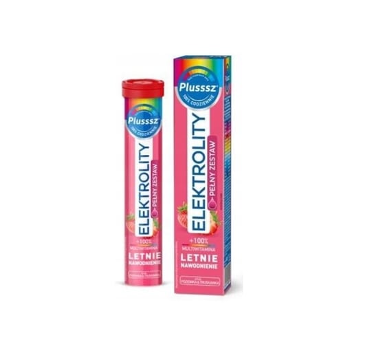 Plusssz Elektrolity + 100% Multiwitamina Poziomka & Truskawka, 24 ...