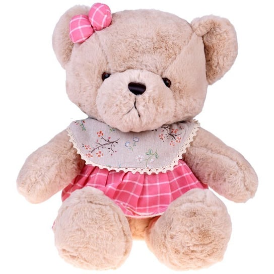 Pluszowy MIŚ - beżowa Zuzia 58cm w różowej VINTAGE sukience ZA5923 C ...