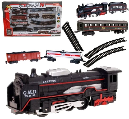 Poci g kolejka zasilana je d ca zestaw tory lokomotywa wagoniki ciuchcia LED - Qulki | Sklep ...