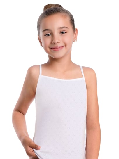 Podkoszulka Dziewczęca Bawełniana Ażurowa Biała 122-128 Yoclub - YoClub | Sklep EMPIK.COM