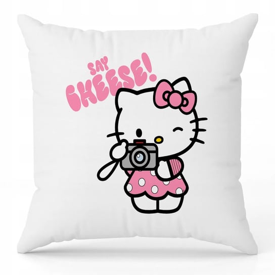 Poduszka Biała Ozdobna SAY CHEESE Hello Kitty Bajka Cartoon Urocze ...