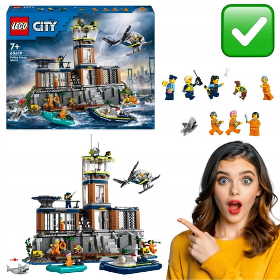 POLICJA Z WIĘZIENNEJ WYSPY LEGO CITY 60419 KLOCKI ZESTAW PREZENT DLA ...