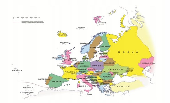 Polityczna Mapa Europy Po Polsku - Plakat 100x70 cm - Atram | Sklep ...