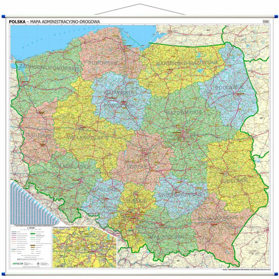 Polska. Mapa ścienna administracyjno-drogowa - Opracowanie zbiorowe ...