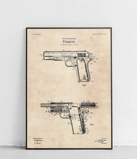 Poster Polytechnic, Pistolet Colt 1911 - plakat - Poster Polytechnic ...