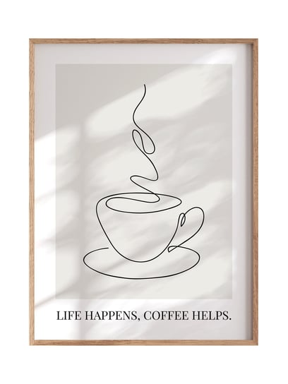 POSTERILLA.PL Plakat Life happens, coffee helps rozmiar 50x70cm w ramie ...