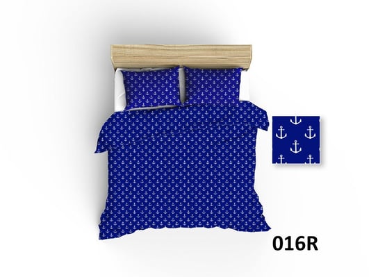 Poszewka 40x40 R016 granatowa kotwice białe 22N - Extrapościel | Sklep EMPIK.COM