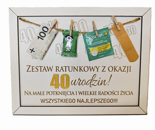 Prezent na 40 urodziny Ramka na pieniądze zestaw ratunkowy - Inna marka ...