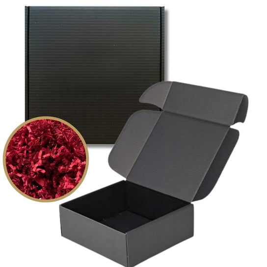 Pudełko prezentowe karton ozdobny na prezent czarne 32x32x10 cm ...