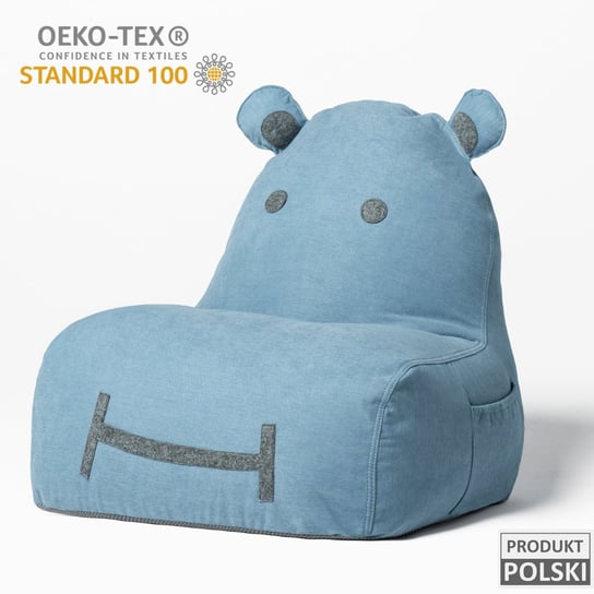 Pufa Siedzisko Hippo Soft - Niebieska - The Brooklyn Kids | Sklep EMPIK.COM