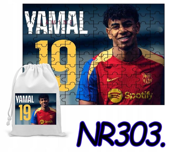 PUZZLE 96 EL. UKŁADANKA LAMINE YAMAL BARCA PREZENT+ WORECZEK Z ...