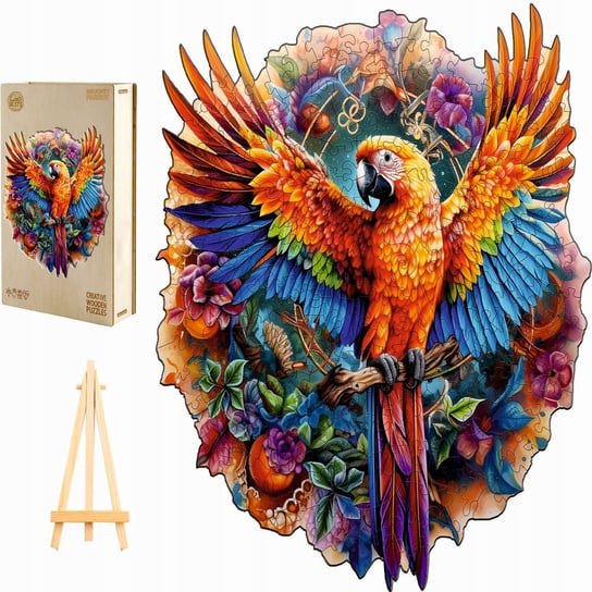 Puzzle Drewniane Papuga Duże 300 Elementów Papuga W Drewnianym Pudełku ...