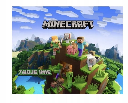 PUZZLE MINECRAFT GRA A3 252 el z Nadrukiem + IMIĘ Pudełko #34 - Atram ...