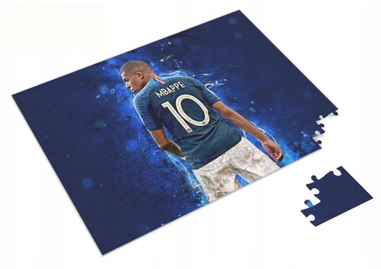 PUZZLE Piłkarskie Kylian Mbappe PSG + IMIĘ Pudełko A3 252 el. #10 ...
