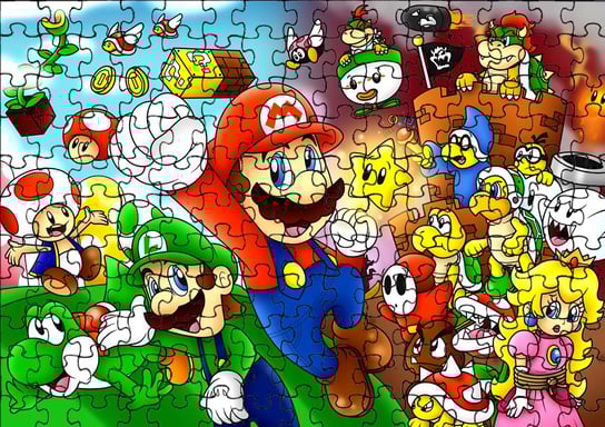Puzzle układanka 252el: SUPER MARIO BROS +PUDEŁKO - bez marki | Sklep ... Puzzle układanka 252el: SUPER MARIO BROS +PUDEŁKO - bez marki | Sklep ...