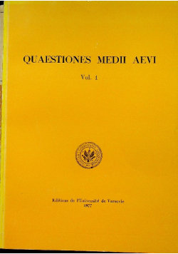Quaestiones medii aevi vol 1 - Opracowanie zbiorowe | Książka w Empik
