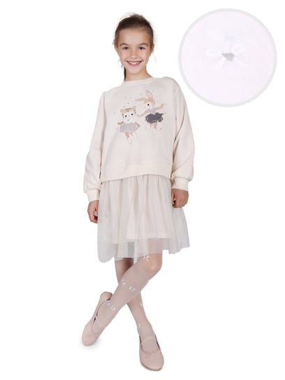 Rajstopy mikrofibra dziewczęce dziecięce 20DEN ecru 128-134 MYWAY ...